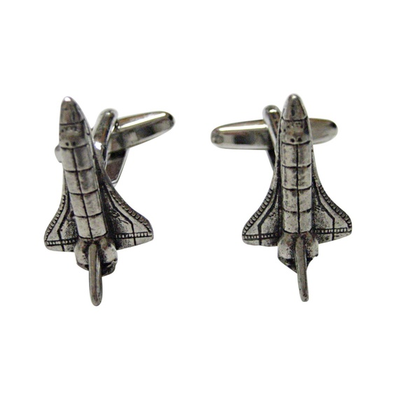 Kiola Designs | Accessories | Silver Toned Textured Rocket Space Ship ...